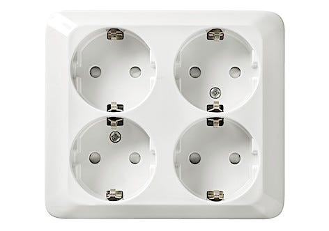 4-vägs infällt vägguttag Schneider Exxact | Clas Ohlson