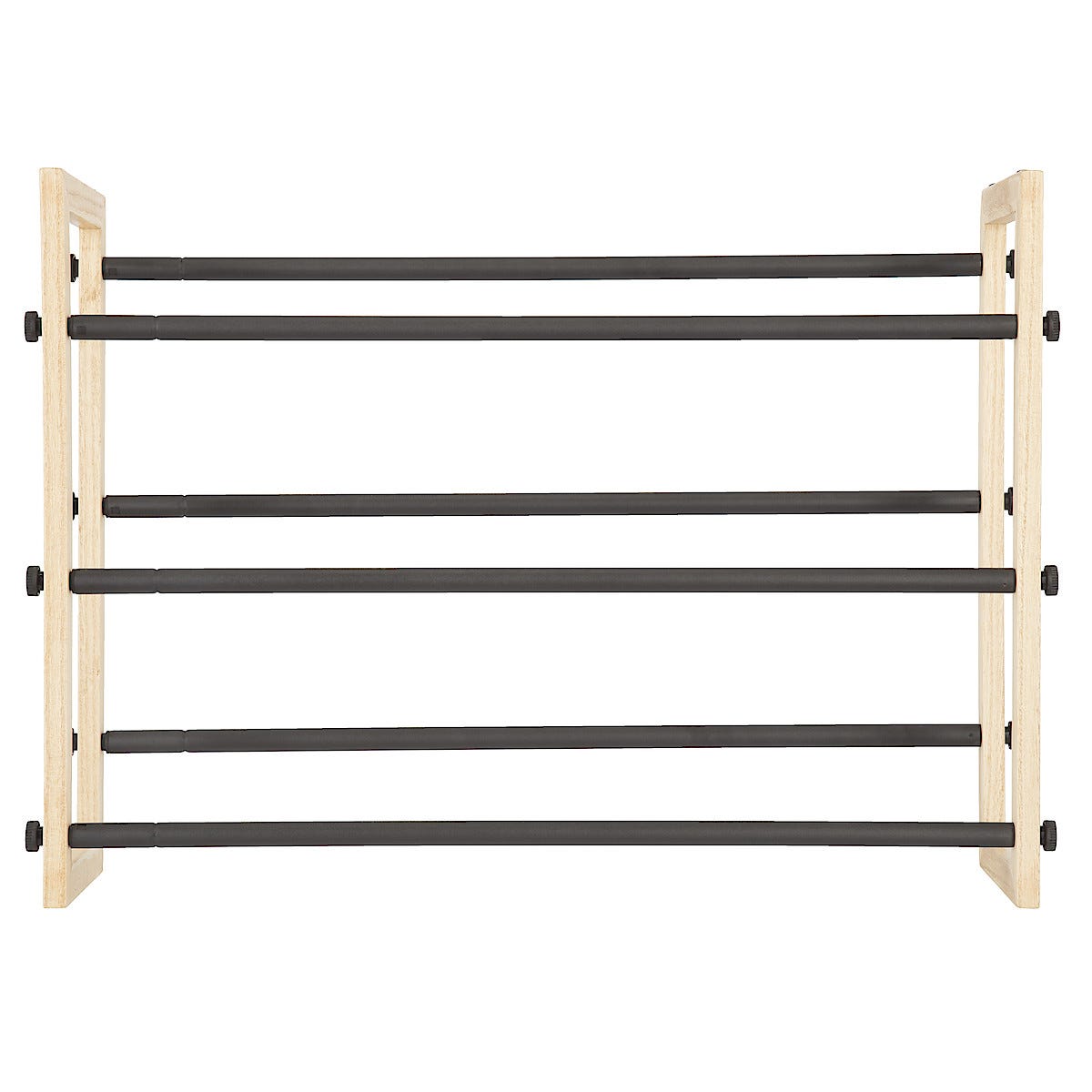 Justerbar skohylle i tre/metall | Clas Ohlson