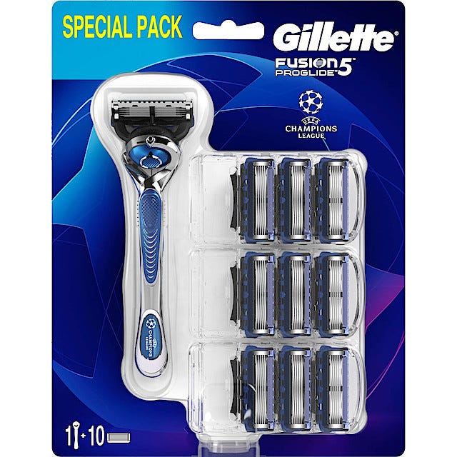 Gillette Fusion5 ProGlide, rakhyvel + 10 rakblad | Clas Ohlson