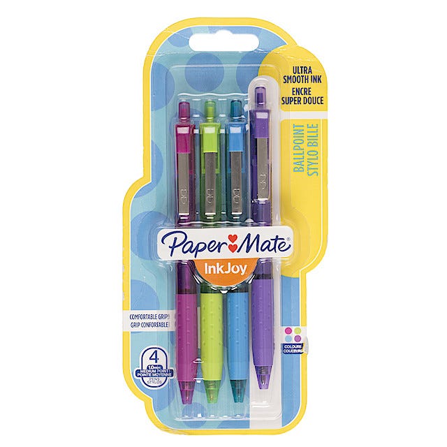 Paper Mate InkJoy 300RT pastell, 4-pack kulepenner | Clas Ohlson